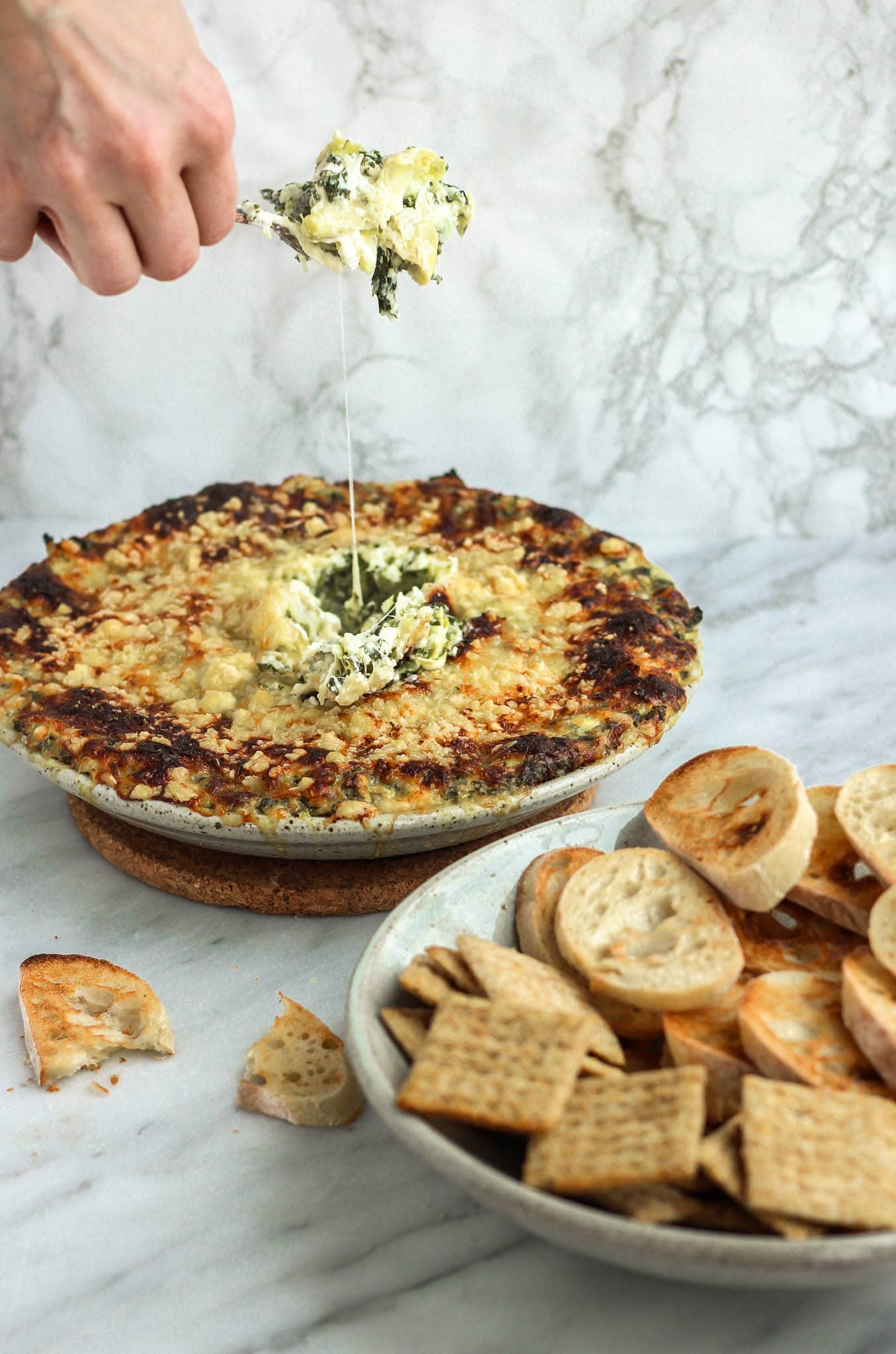 Warm Kale Artichoke Dip - So Happy You Liked It