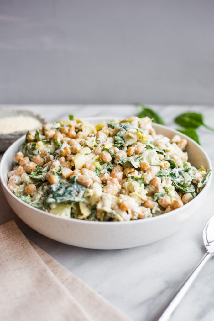 Spinach Artichoke Dense Bean Salad - So Happy You Liked It